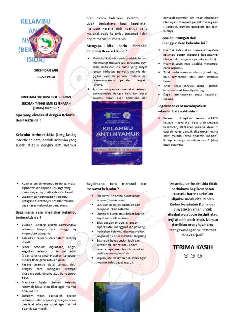 Leaflet Kelambu Malaria | PDF