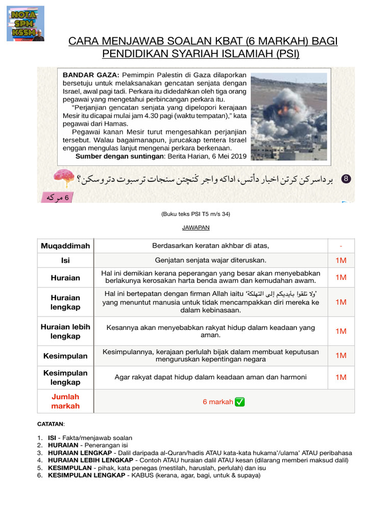 Perbezaan Cara Menjawab Soalan Kbat 6M Psi & PQS | PDF | Kesehatan Holistik | Sains & Matematika