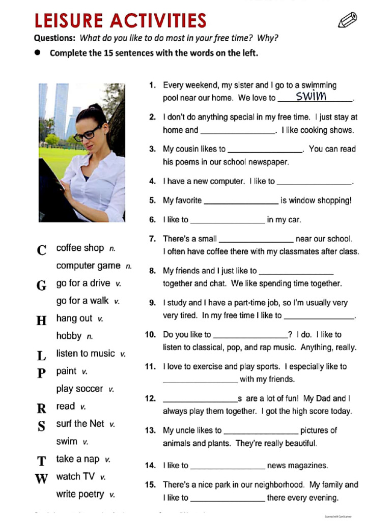 Activity 1 Leisure - 1 - Activity 1 Leisure | PDF