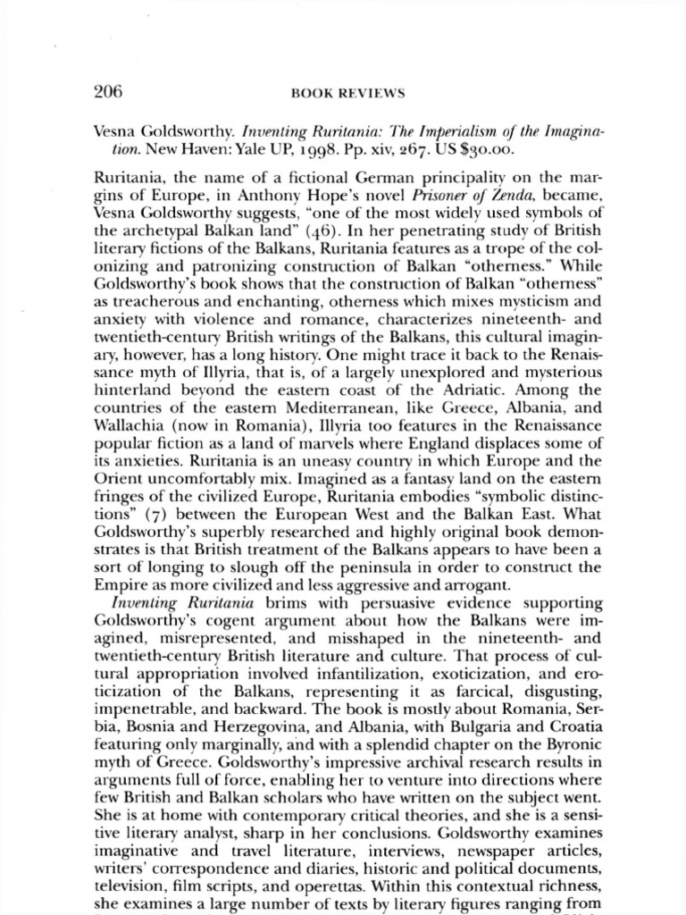 Vesna Golds Worthy - Inventing Ruritania | PDF | Ruritania