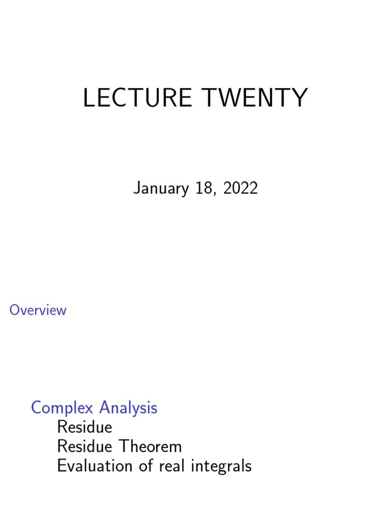 Lect 20 | PDF | Calculus | Mathematical Concepts