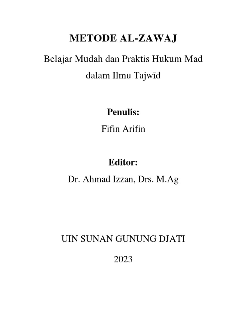 Metode Az-Zawaj - Belajar Mudah Dan Praktis Hukum Mad Dalam Ilmu Tajwid (Fix) | PDF