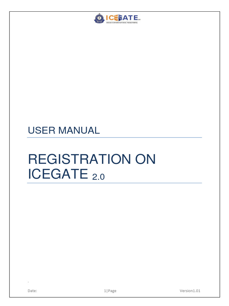 ICEGATE 2.0 - User Manual-Registration | PDF
