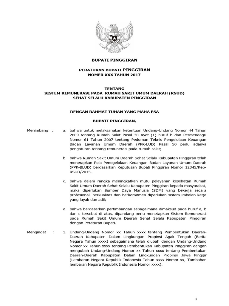 8c. Contoh Perkada Remunerasi | PDF