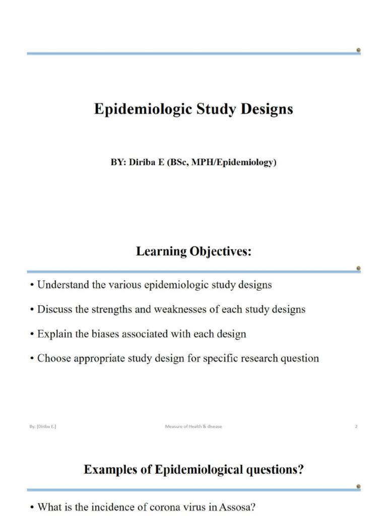 IV - Epidemiological Study Design | PDF