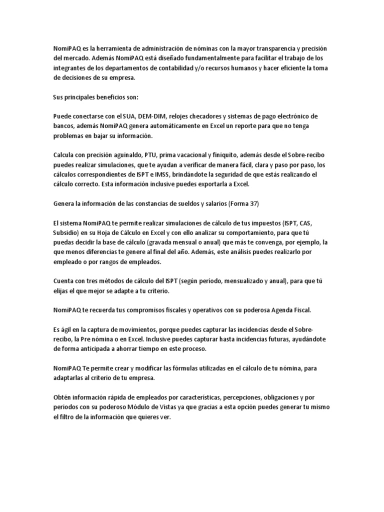 NomiPAQ: Gestión Eficiente de Nóminas | PDF | Toma de decisiones ...