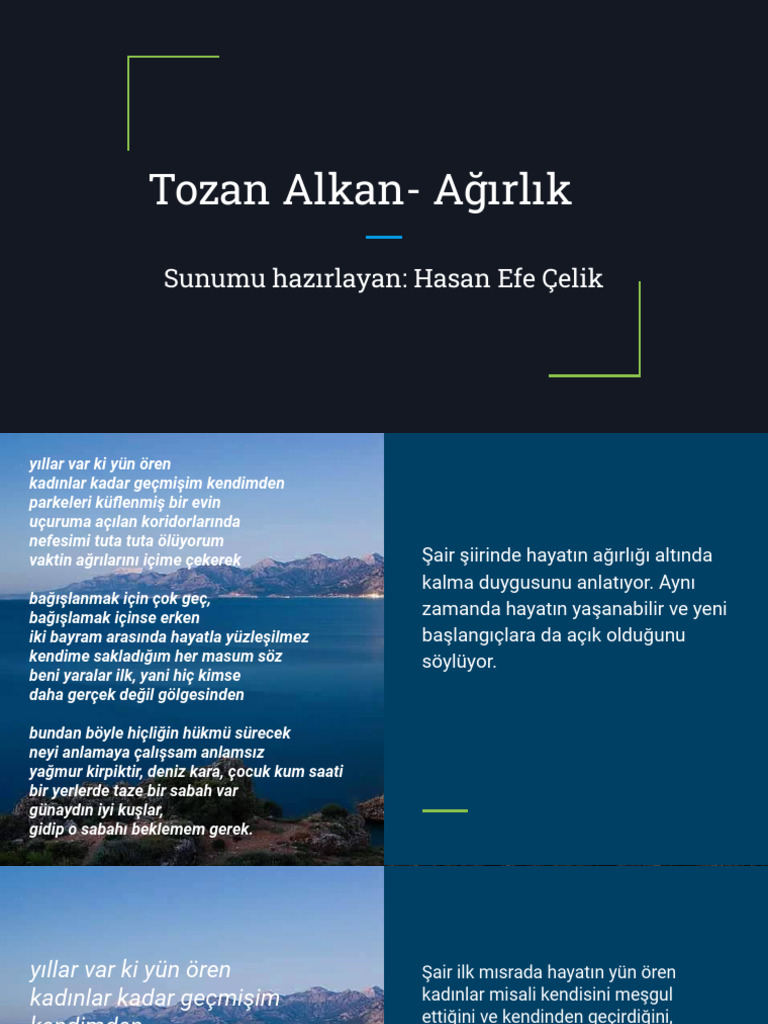 Şiir Sunumu - Tozan Alkan - Ağırlık | PDF