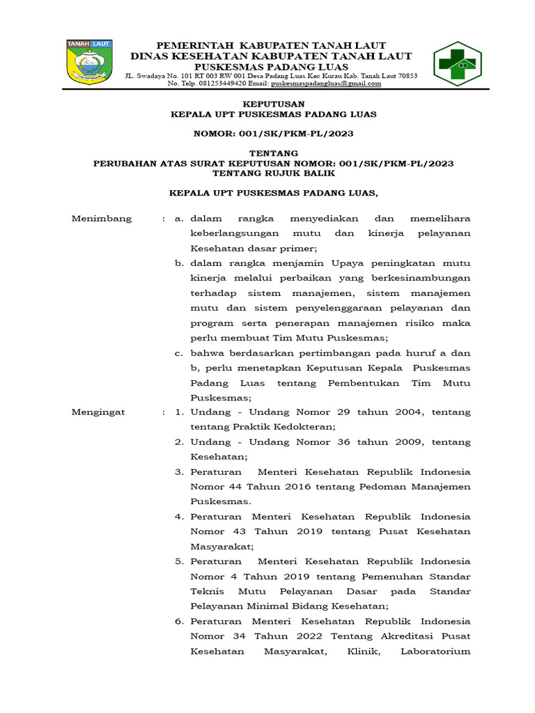 Sk Rujuk Balik | PDF