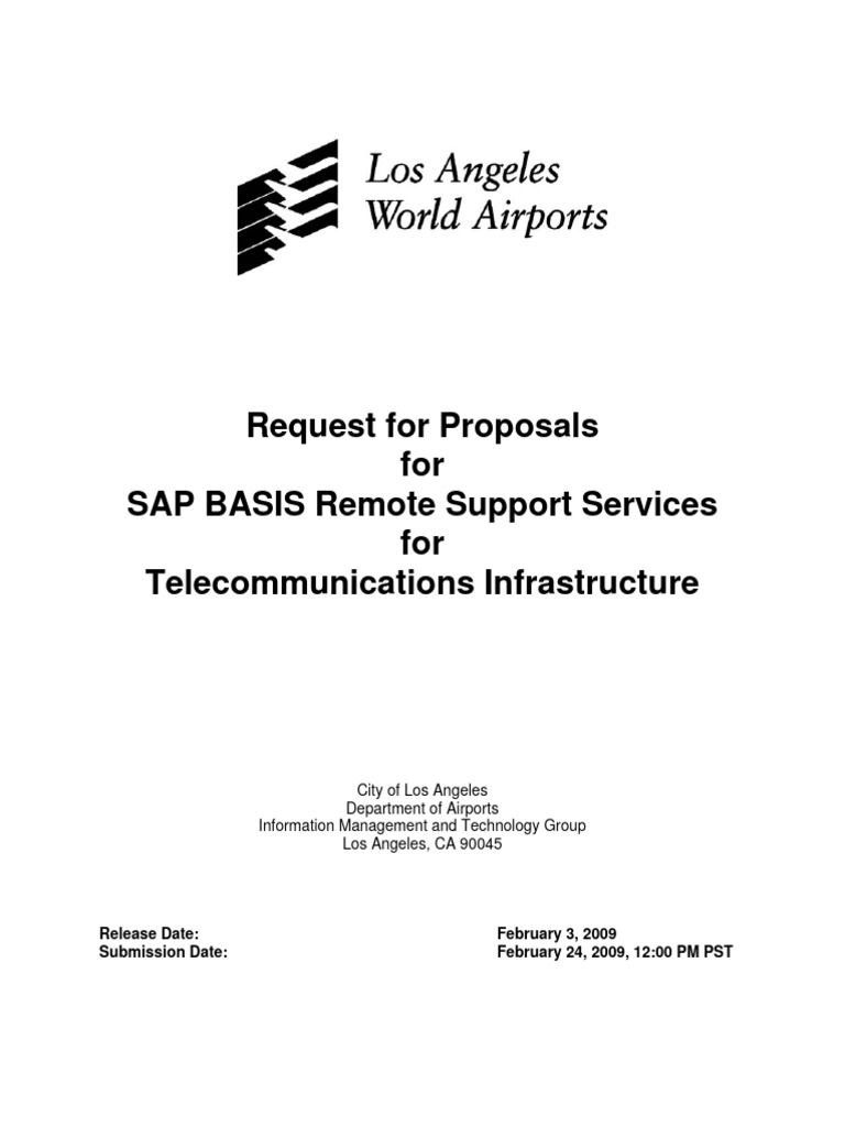 RFP For SAP BASIS Sup Serv Telecom | PDF | Economies | Business
