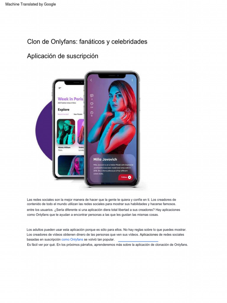 Onlyfans Clone - Fans and Celebrity Subscription App | PDF