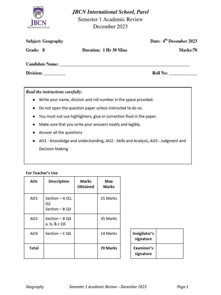 Practice Paper AR - 1 | PDF