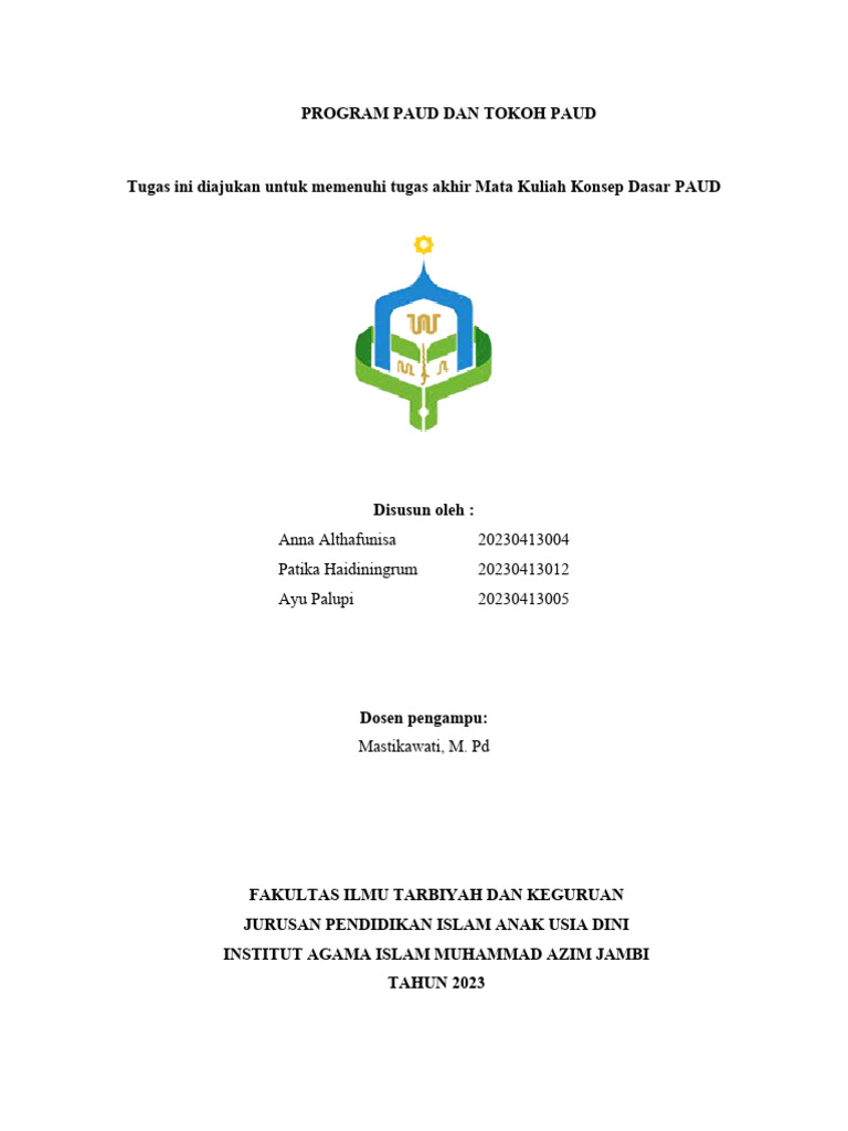 Program Paud Dan Tokoh Paud | PDF