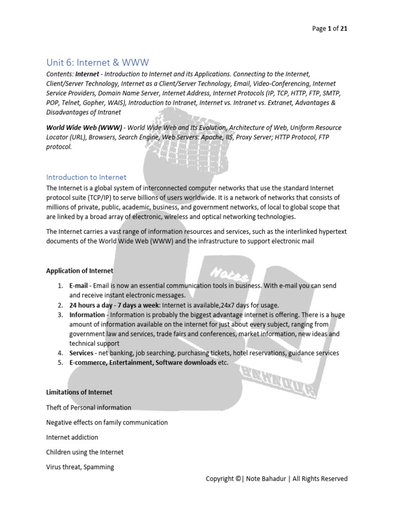 CACS101 CFA Unit 6 | PDF | World Wide Web | Internet & Web