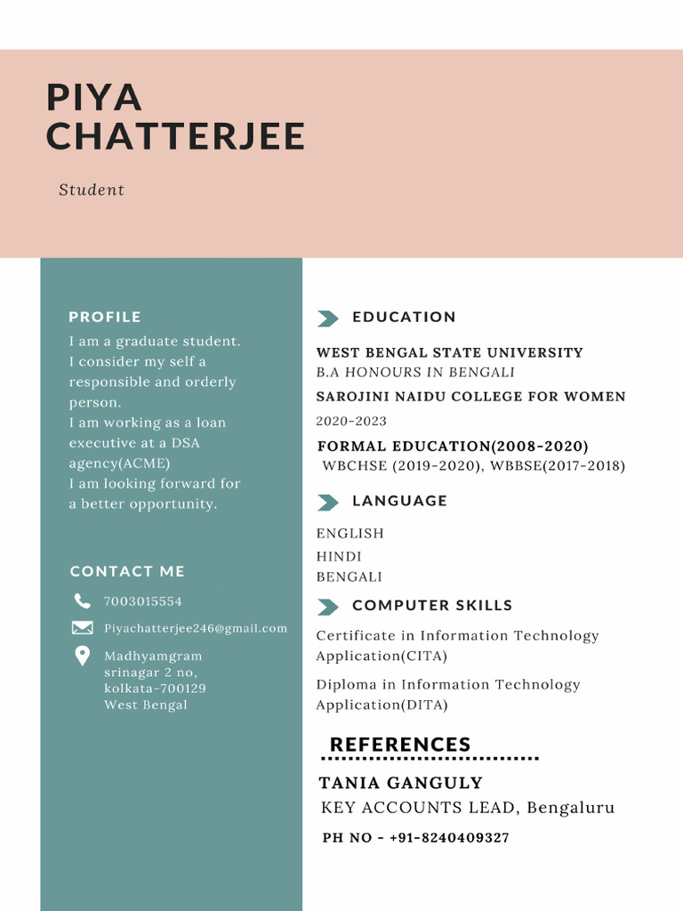 White Simple Student CV Resume | PDF