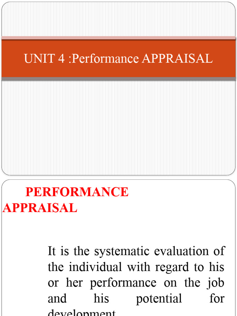 Performance Appraisal ,Potential Appraisal | PDF | Performance ...