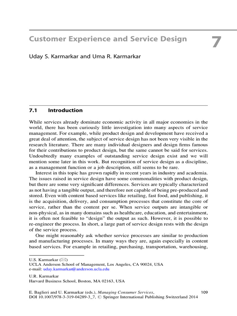 Customer Experience and Service Design | PDF