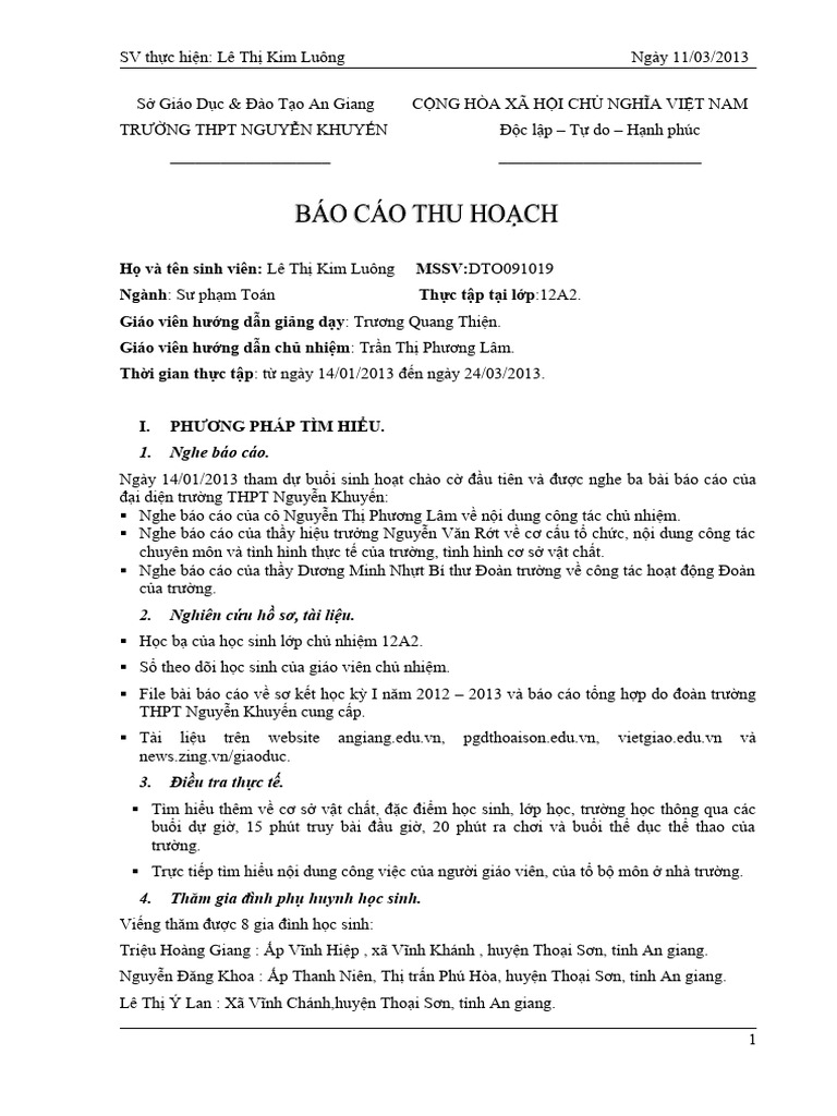 (123doc) Bao Cao Thu Hoach Thuc Tap Sinh Vien | PDF
