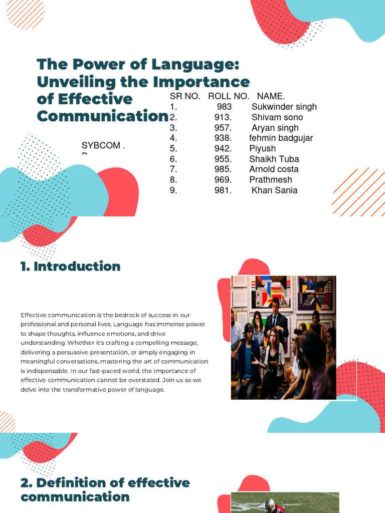 The Power of Language Unveiling The Importance of Effective Communication - Edited | PDF ...