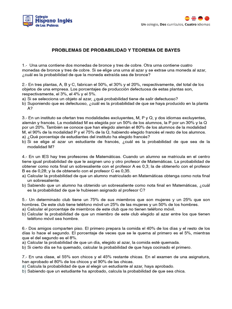 01 Probabilidad y Teorema de Bayes | PDF | Probabilidad