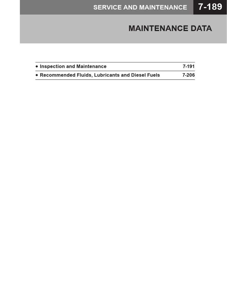 Isuzu Vehicle Maintenance Schedule Guide | PDF