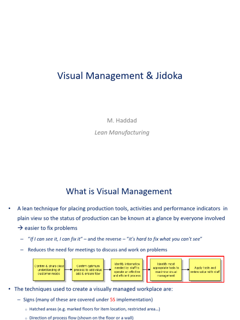 Lecture 12 Visual Management & Jidoka | PDF