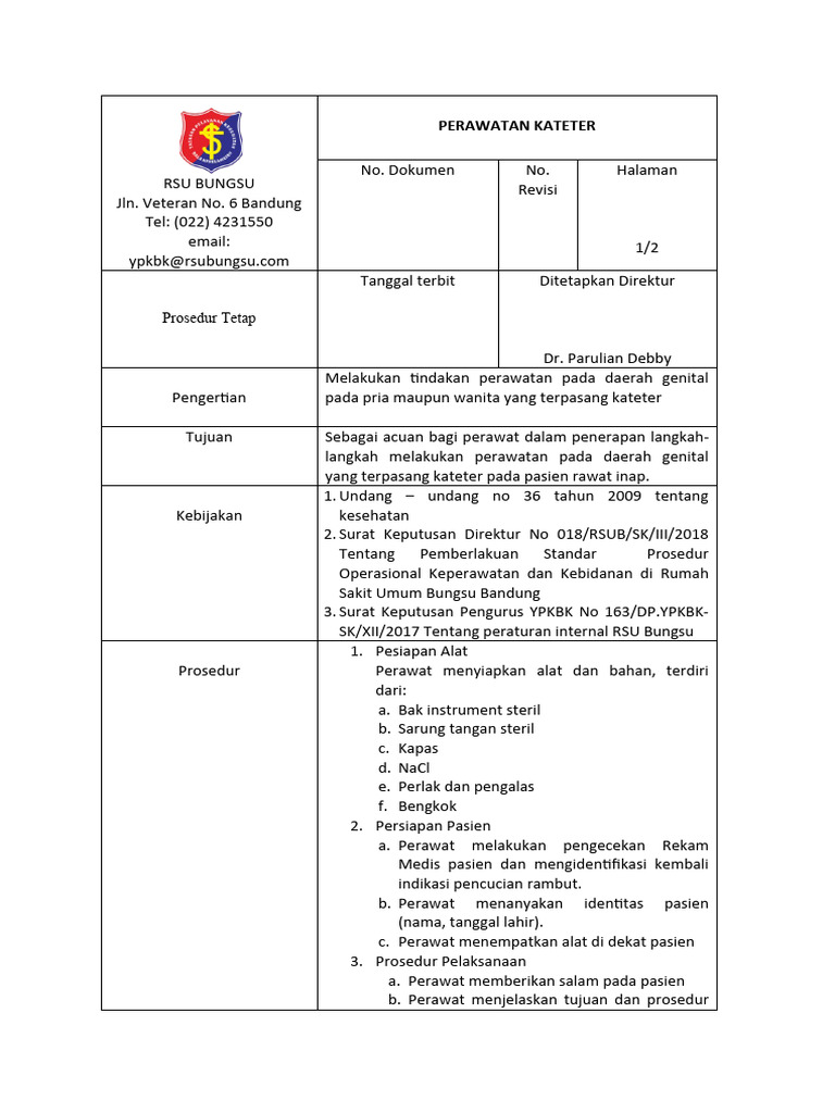 Spo Perawatan Kateter | PDF