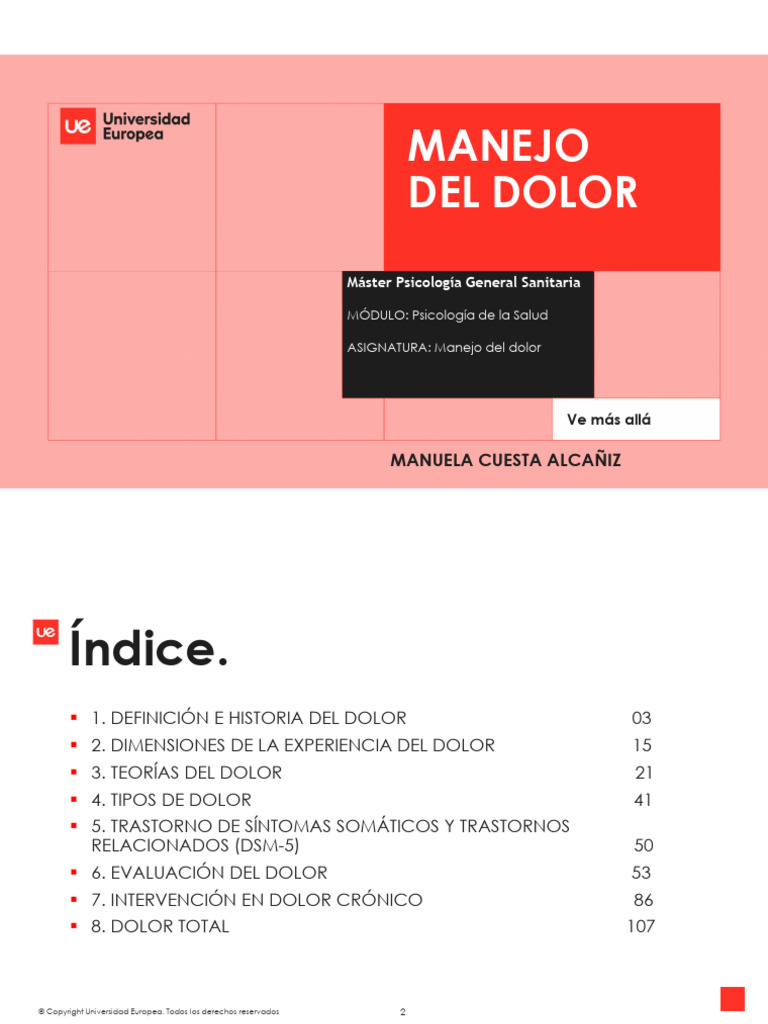 Sesión 2. Manejo Del Dolor | PDF