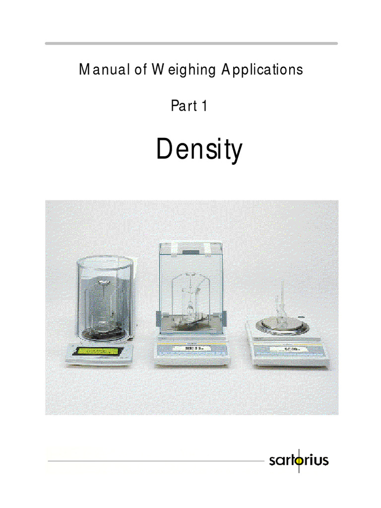 Manual of Weighing Applications. Part 1. Density | PDF
