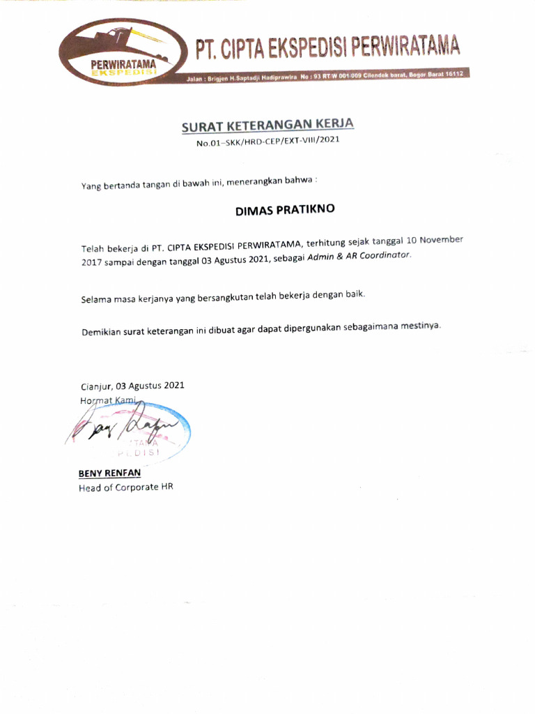 paklaring PT cep | PDF