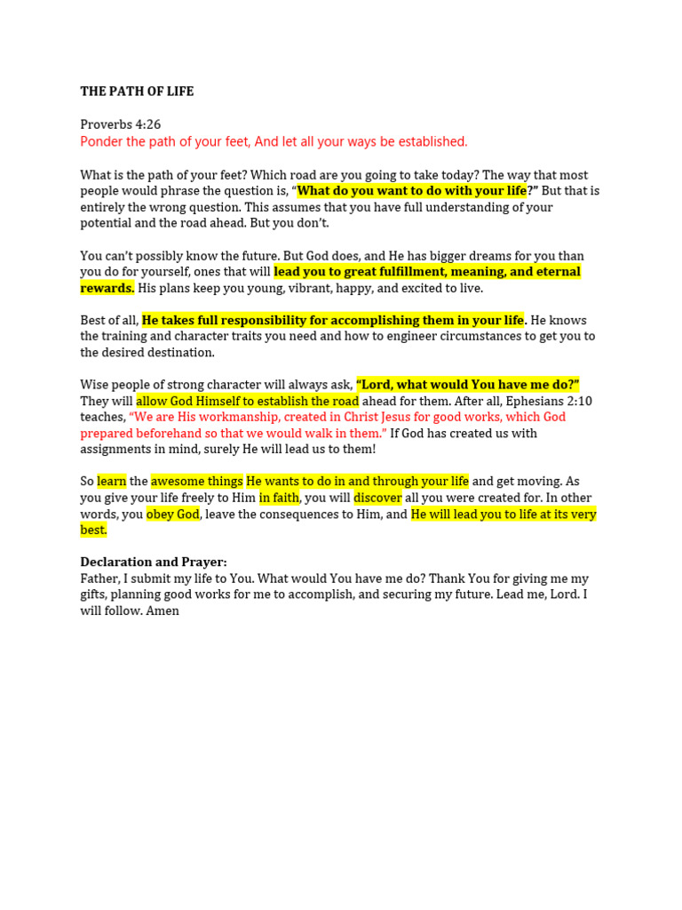 The Path of Life | PDF