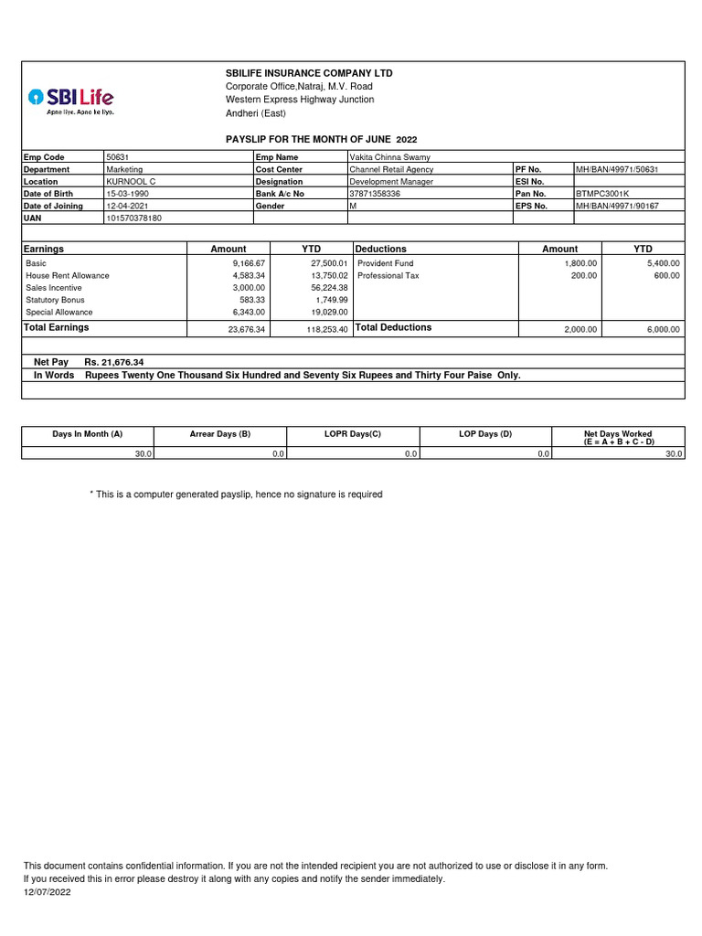 Emp Code Emp Name Department Cost Center PF No. Location Designation Esi No. Date of Birth Bank ...