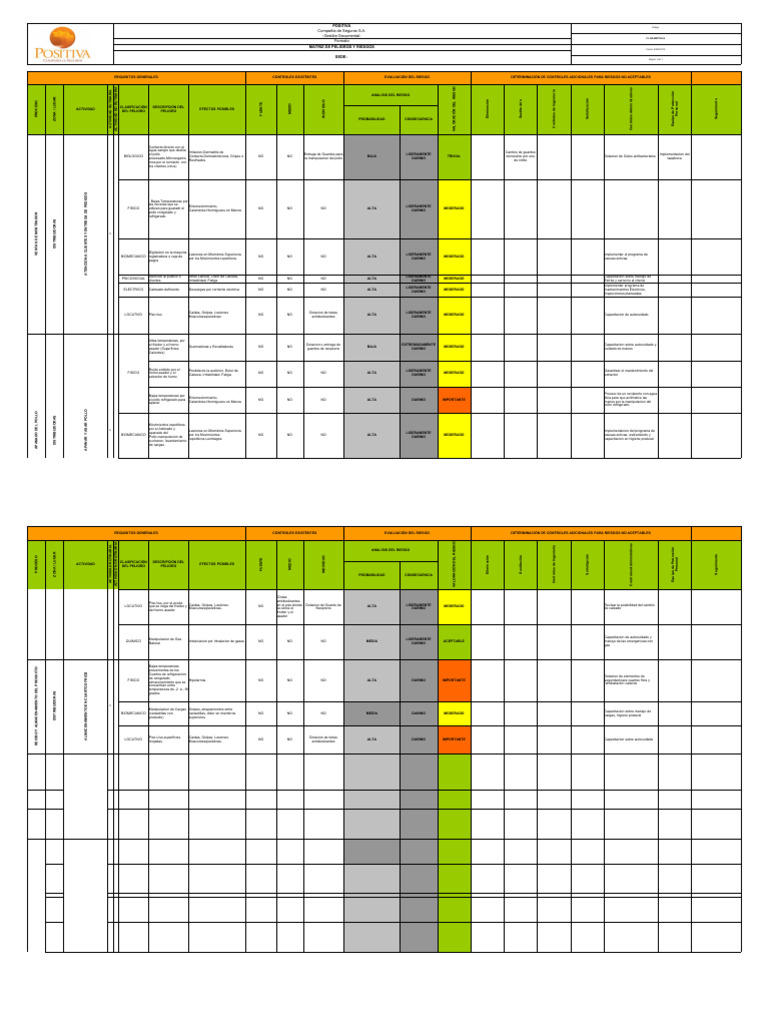 Matriz de Peligros y Riesgos Puntos de Venta | PDF | Riesgo