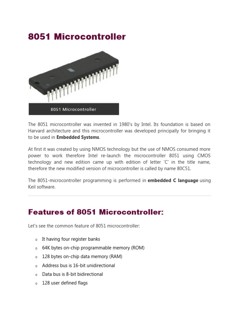 8051 Microcontroller | Download Free PDF | Microcontroller | Computer ... 8051 Microcontroller | Download Free PDF | Microcontroller | Computer ...