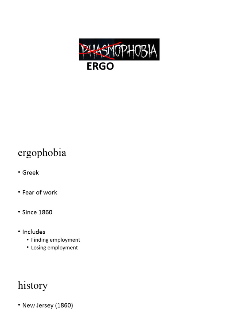 Ergophobia: Fear of Work Explained | PDF