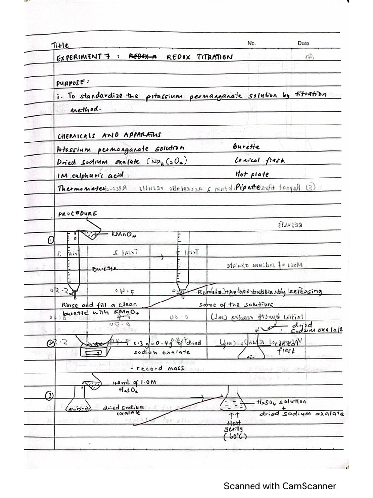 EXP 7 Redox Titration | PDF