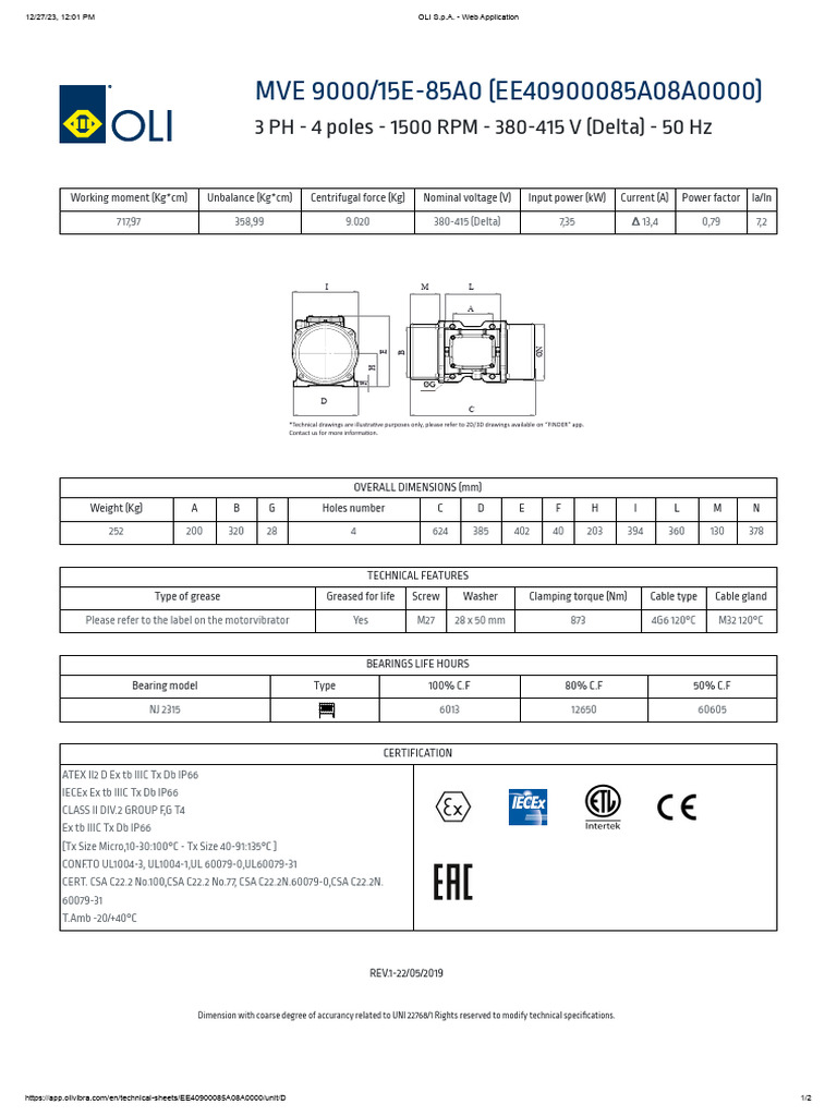 MVE 9000/15E-85A0 (EE40900085A08A0000) : 3 PH - 4 Poles - 1500 RPM ...