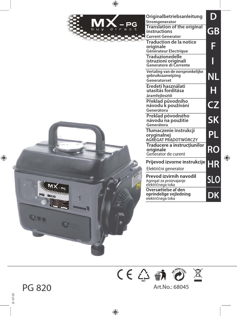 Matrix PG 820 Current Generator User Manual | PDF
