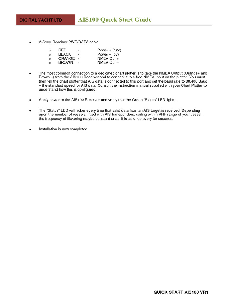 AIS100 Quick Start Guide V1 - 00 - Eng | PDF | Usb | Personal Computers
