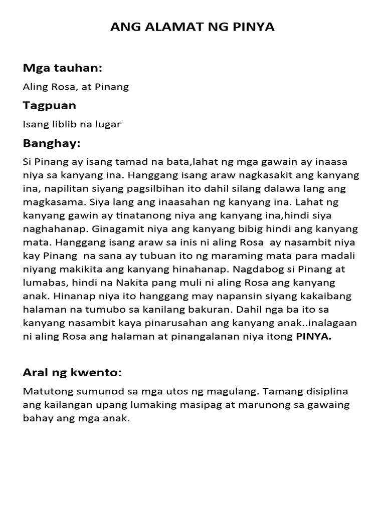 Ang Alamat NG Pinya | PDF