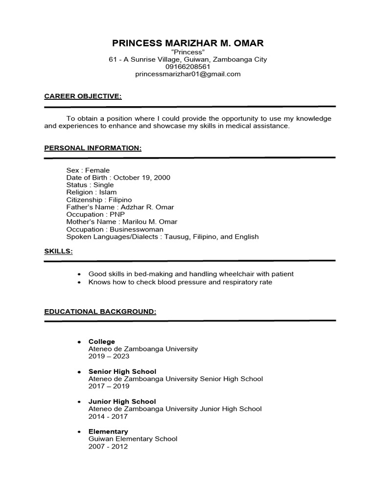 Resume - Sample 2 | PDF