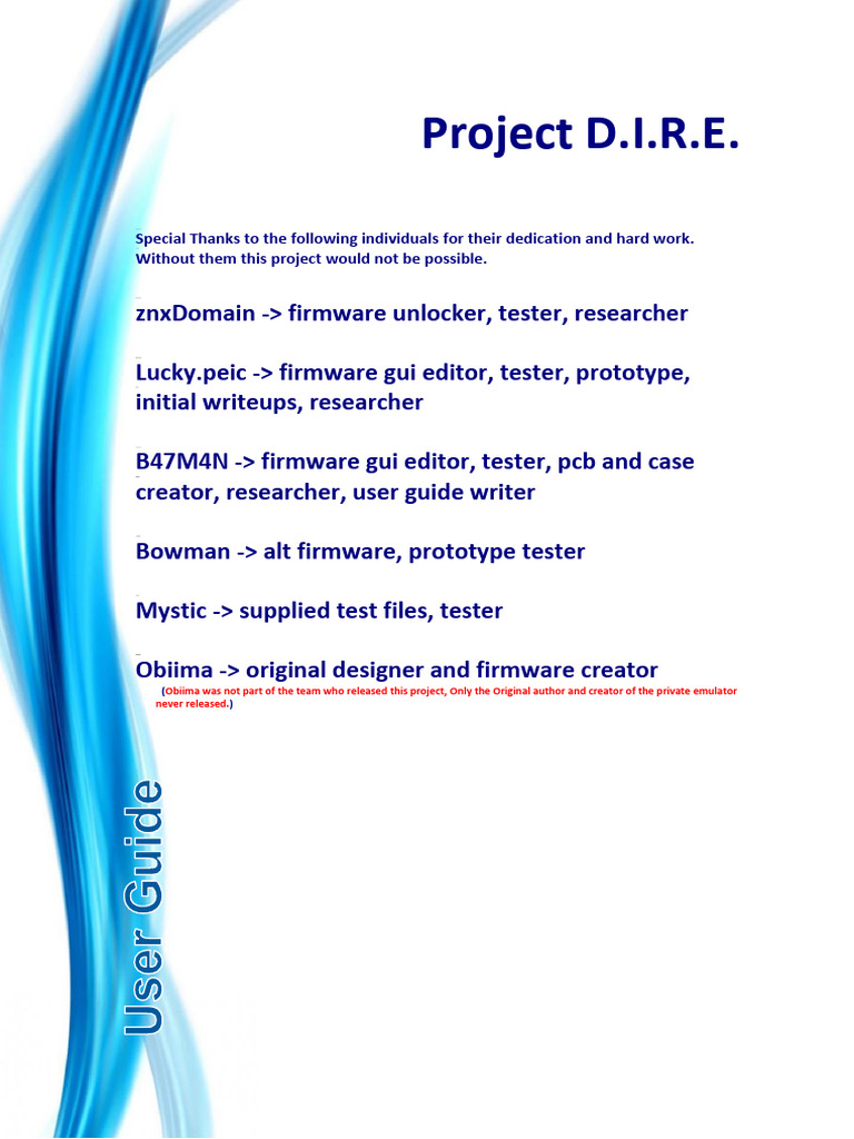 D.I.R.E User Guide A06 | PDF