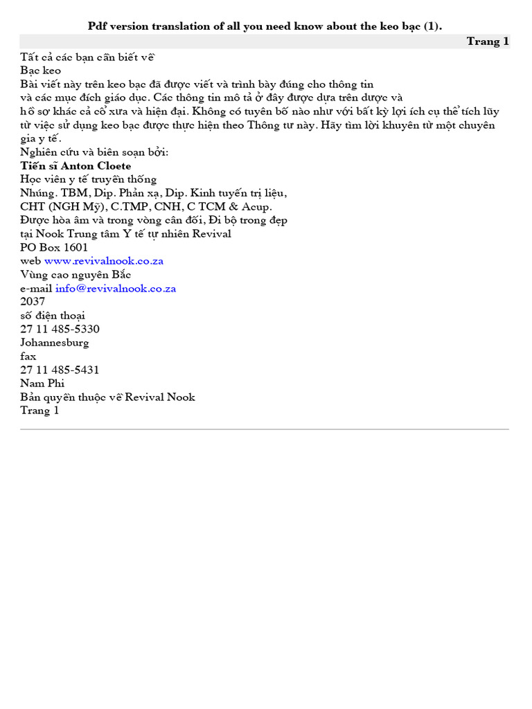 Keo Bạc | PDF