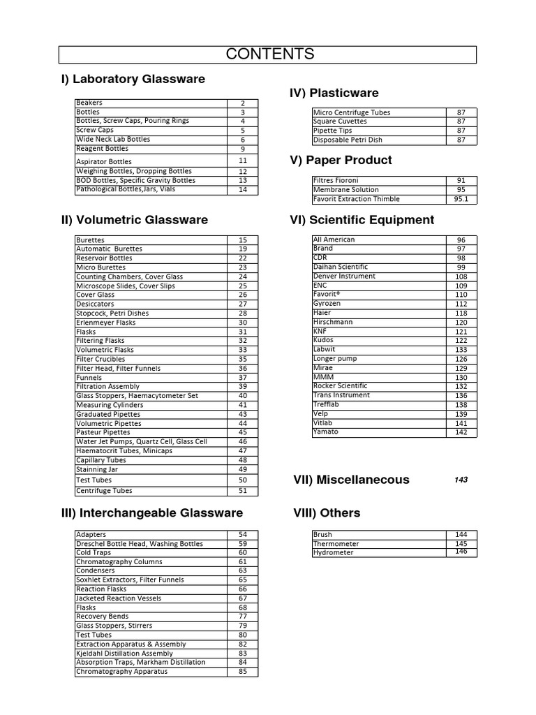 Laboratory Glassware and Apparatus. Catalog | PDF | Glasses | Screw