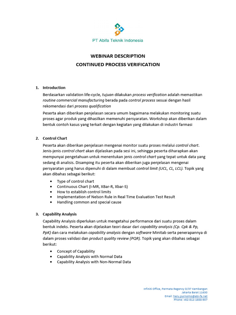 Continued Process Verification | PDF Continued Process Verification | PDF