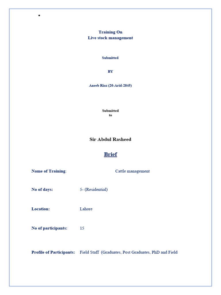 Cattle Management | PDF