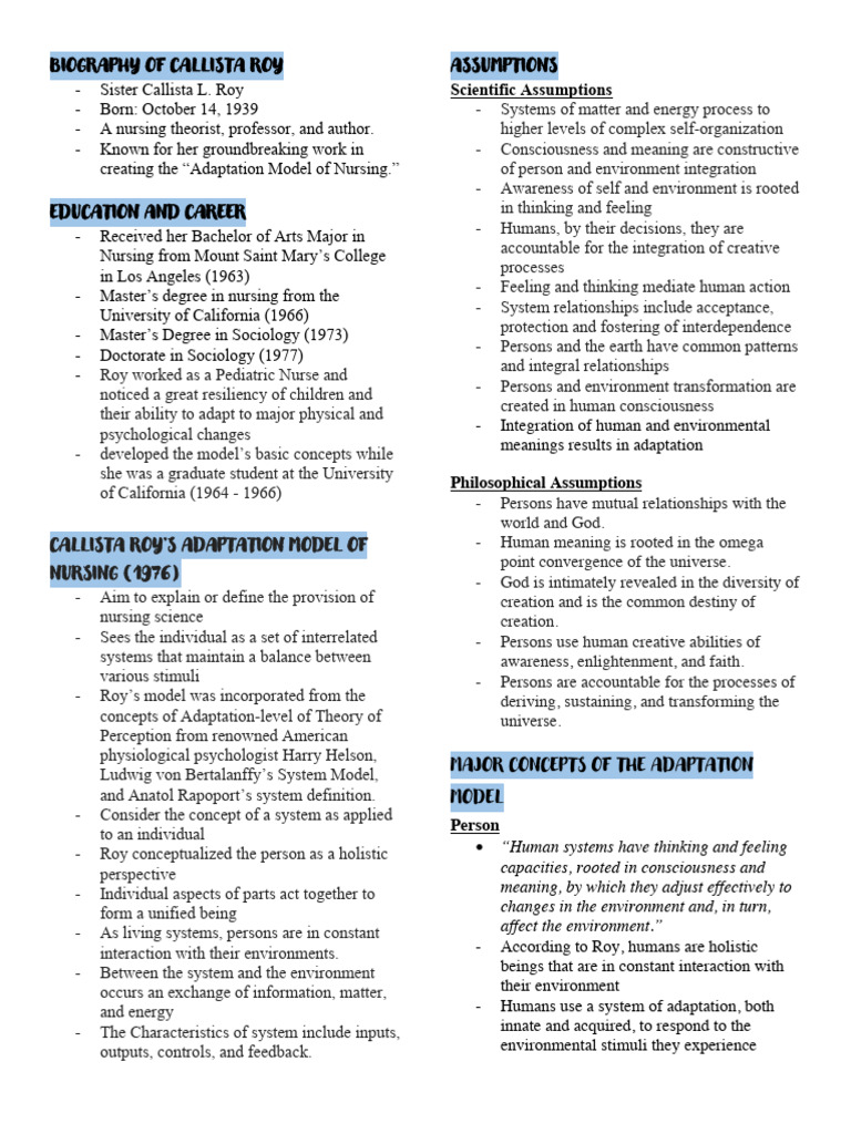 TFN Callista L. Roy | PDF | System | Behavior