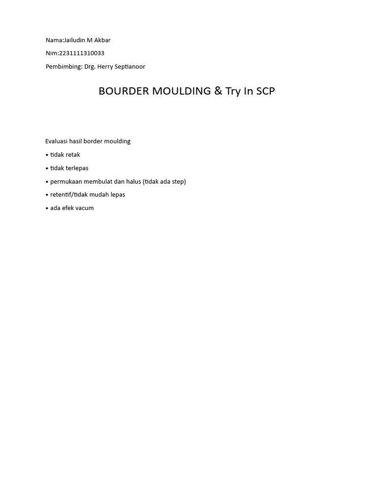Bourder Moulding Try in SCP | PDF