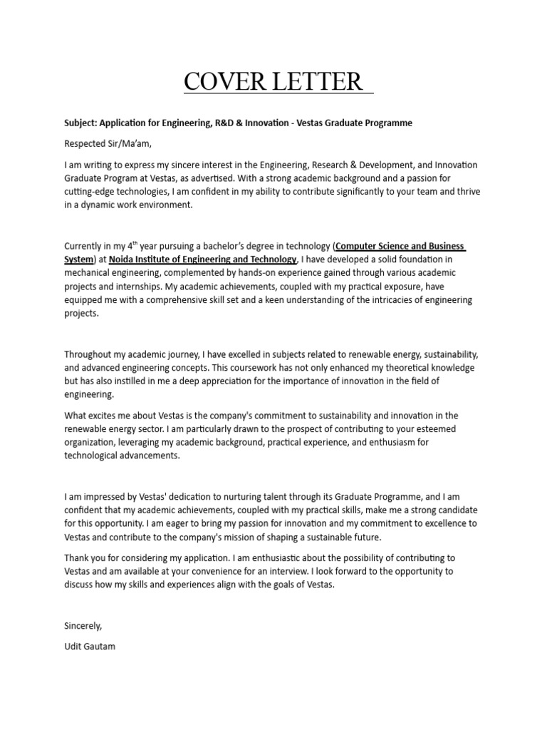 Cover Letter | PDF