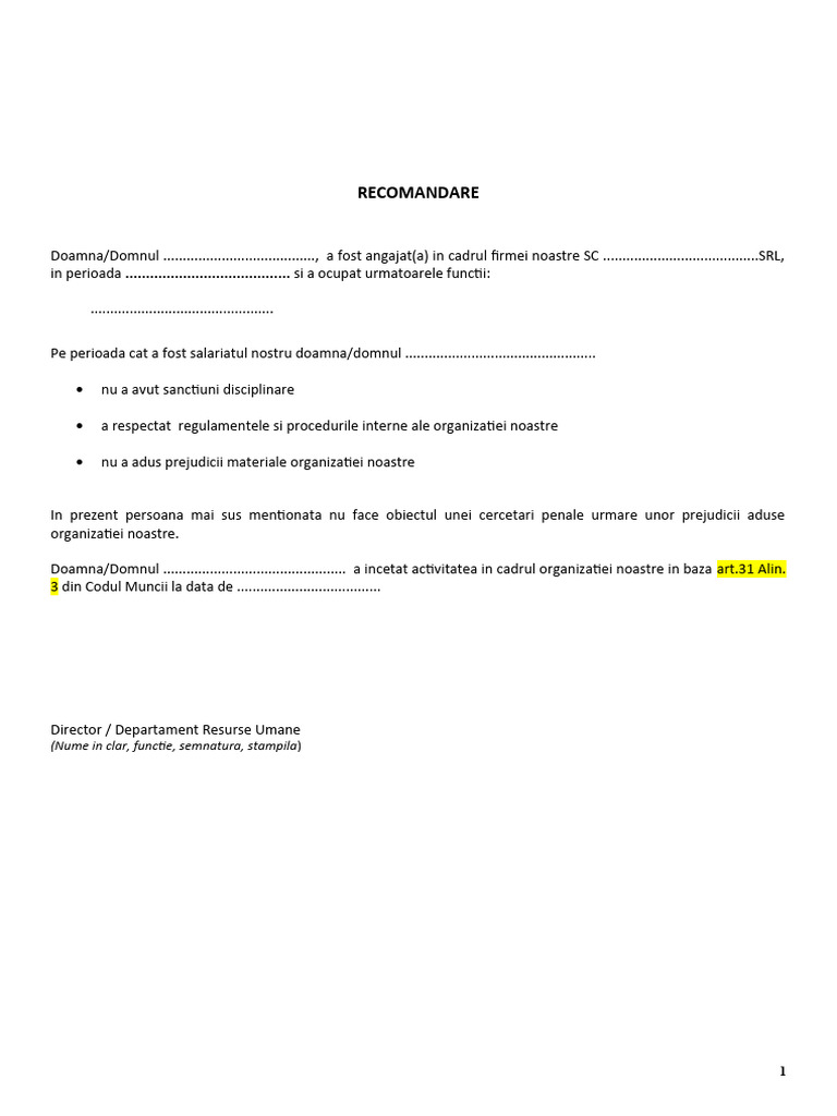 Model Recomandare | PDF