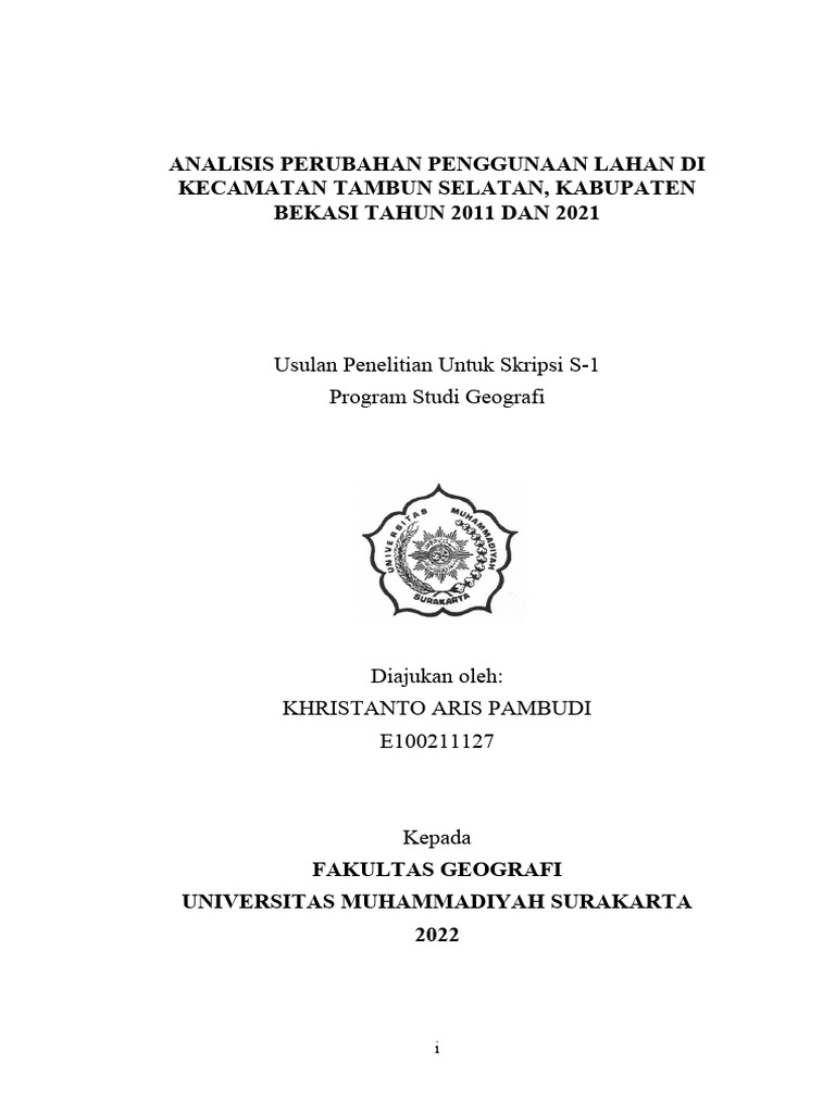 Proposal Skripsi Bab 1 Khristanto Aris Pambudi E100211127 Pdf